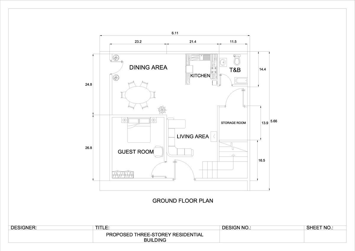 Proposed Three-Storey Residential Building Design Plans - Studocu