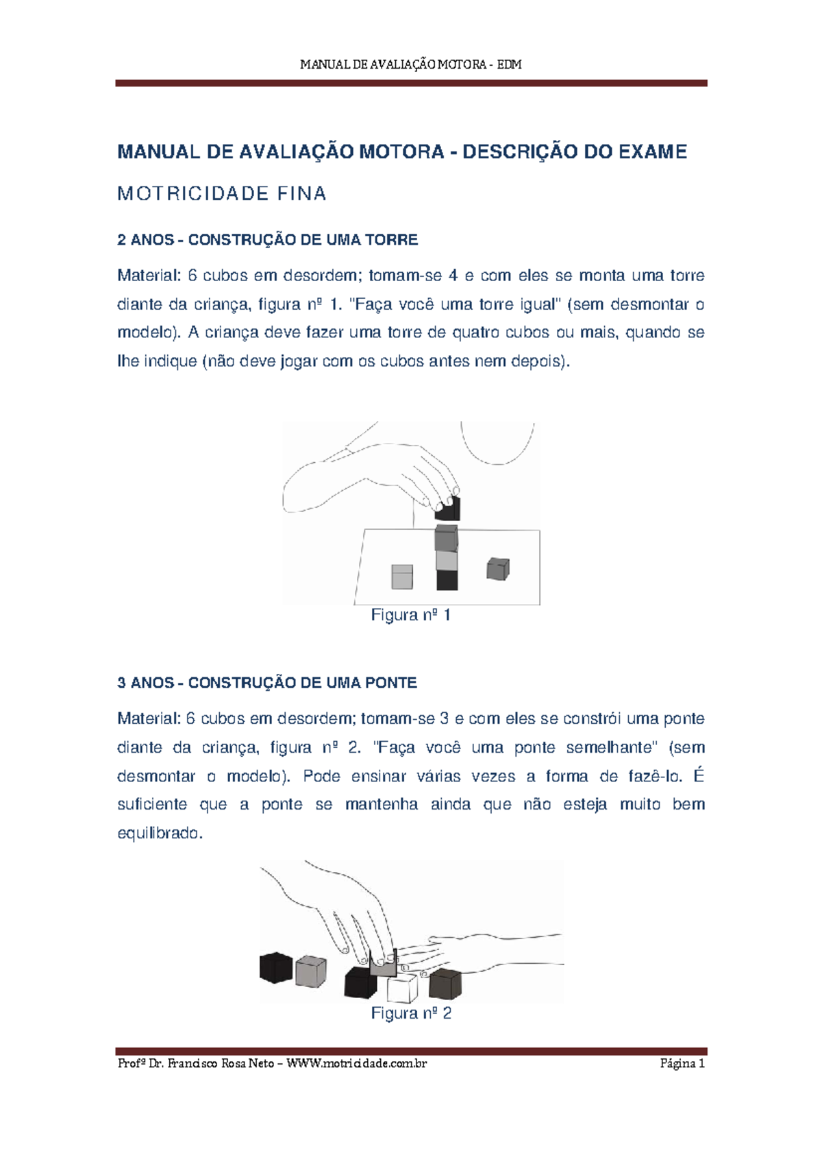 Manual de avaliacao motora de ROSA NETO - MANUAL DE AVALIAÇÃO MOTORA ...