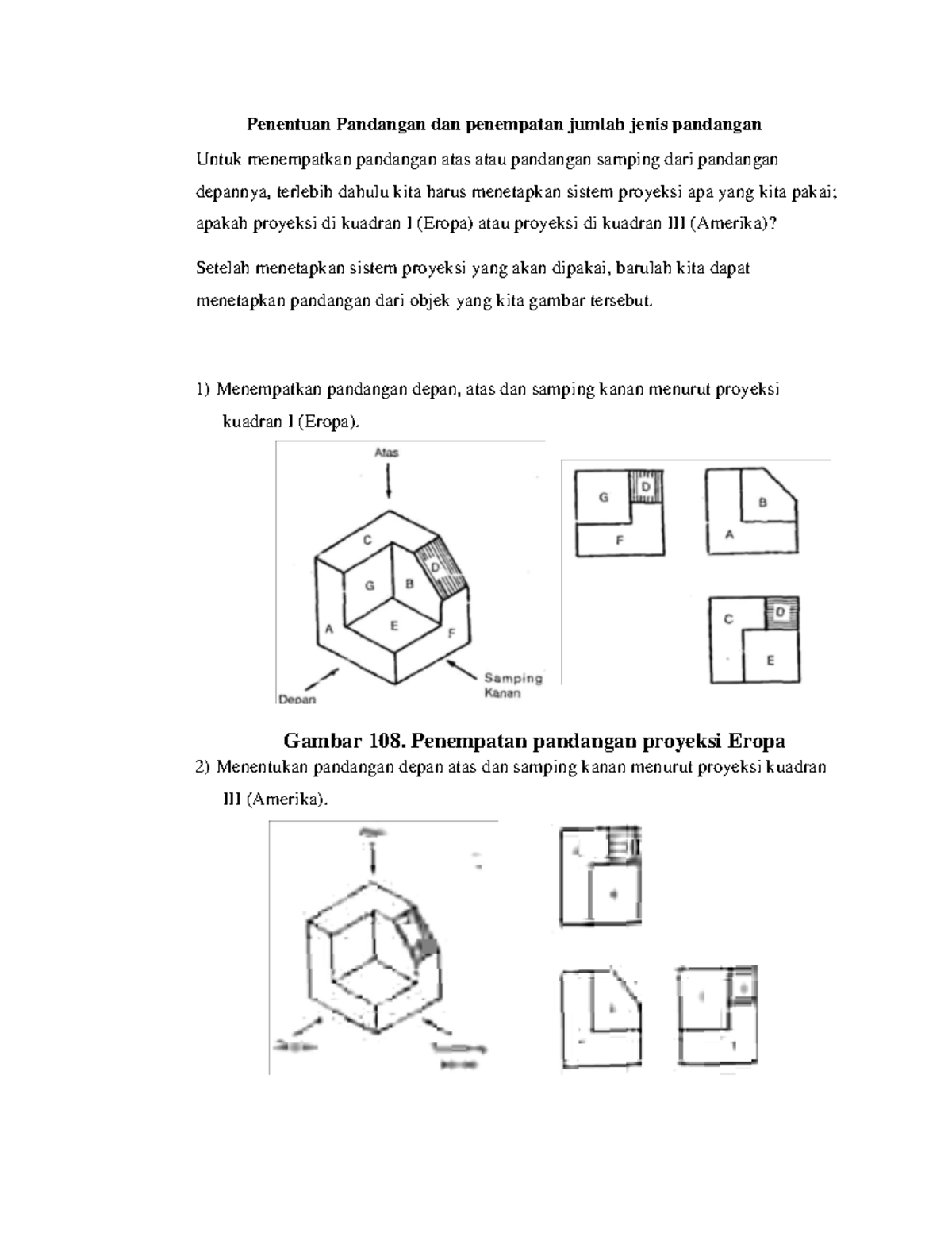 Penentuan dan Penempatan Pandangan dalam Proyeksi (Eropa & Amerika ...