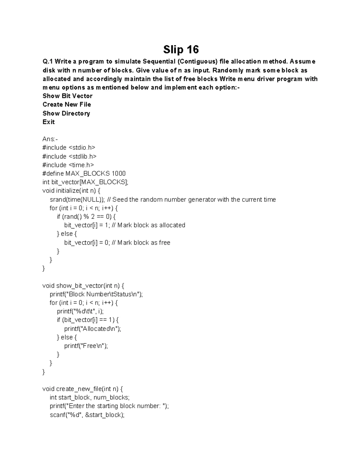 Sybcs-SEM III-CS-233 Practical Exam Slips for Computer Science - Studocu