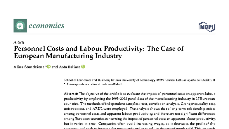 Economies-10-00031 - un articulo - Citation: Stundziene, Alina, and ...