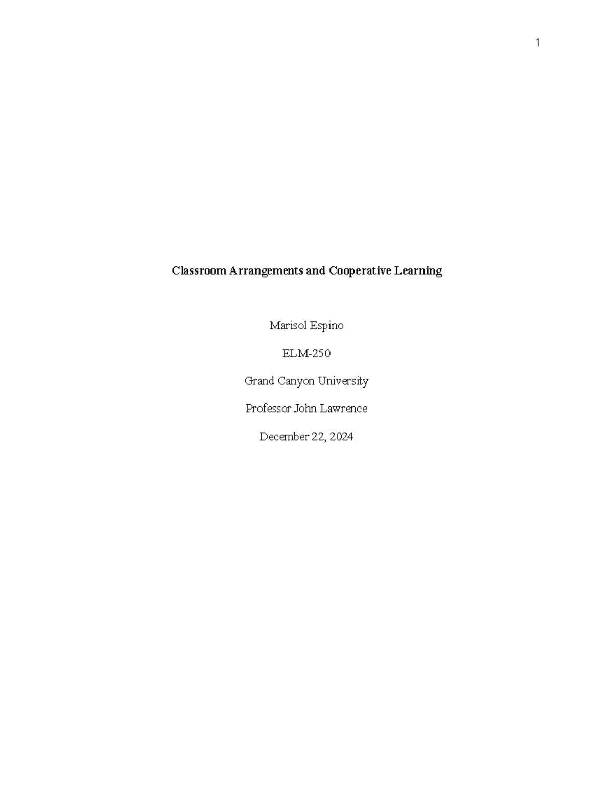 ELM-250 Classroom Layouts for Effective Cooperative Learning - Studocu