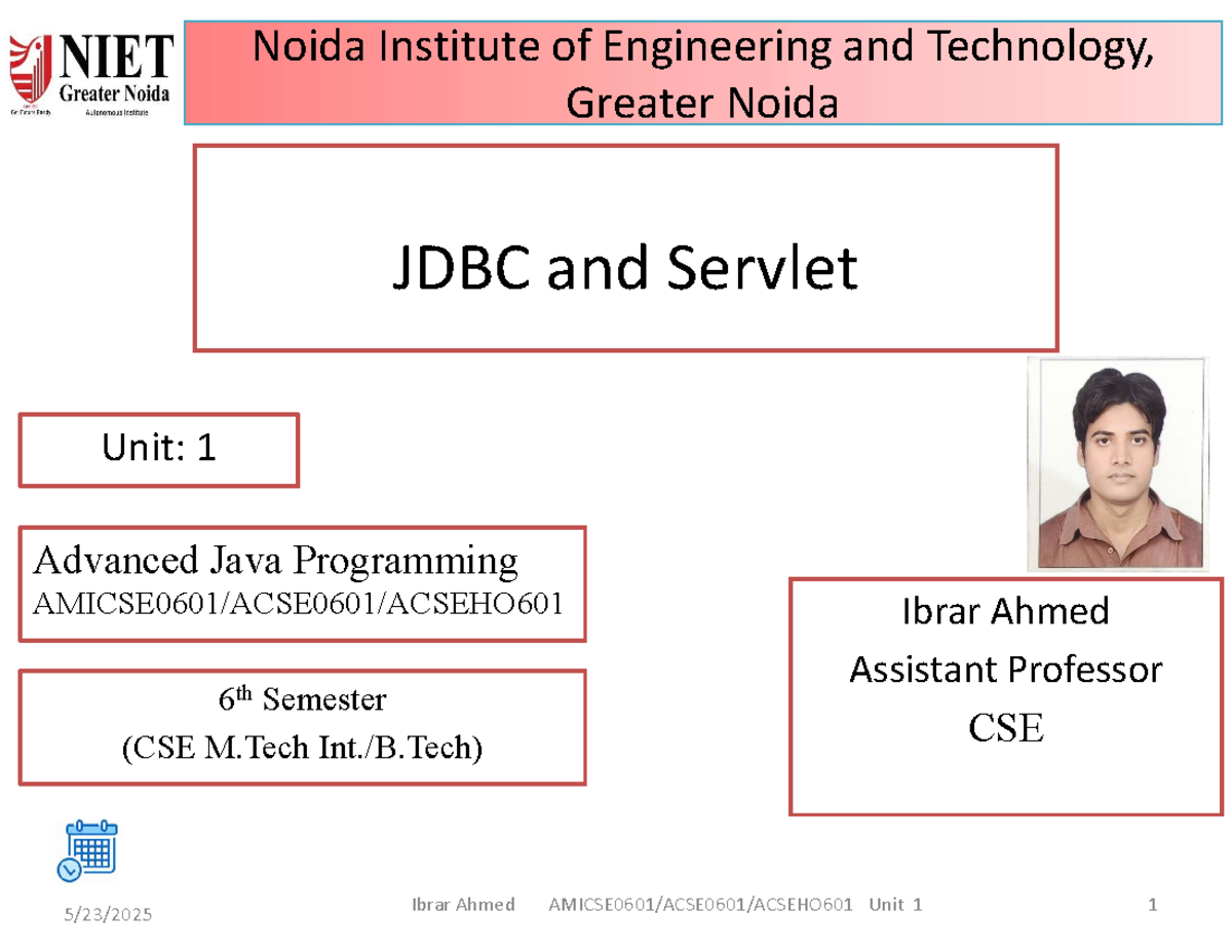 Java Database Connectivity (JDBC) & Servlet Programming - ACSE0601 - Studocu