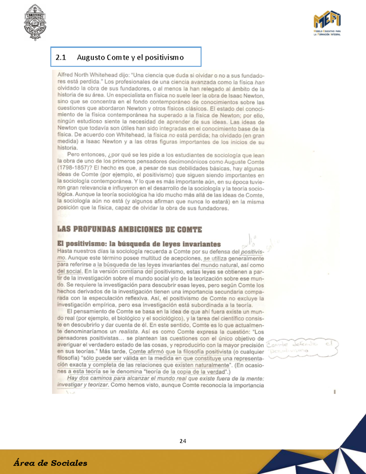 ADA 3 A - Jsksjsjsjsjdjddddkd - Sociología - 24 2 Augusto Comte y el ...