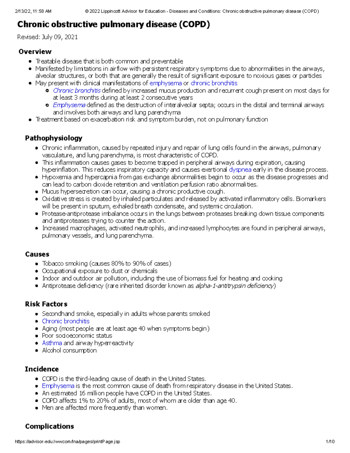 © 2022 Lippincott Advisor for Education - Diseases and Conditions ...