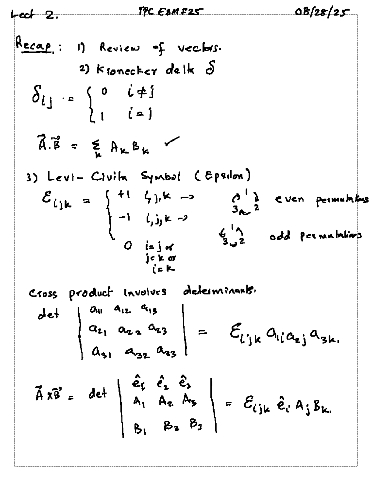 Vector Calculus Recap: Theorems & Applications in ESM 725 Lecture Notes ...