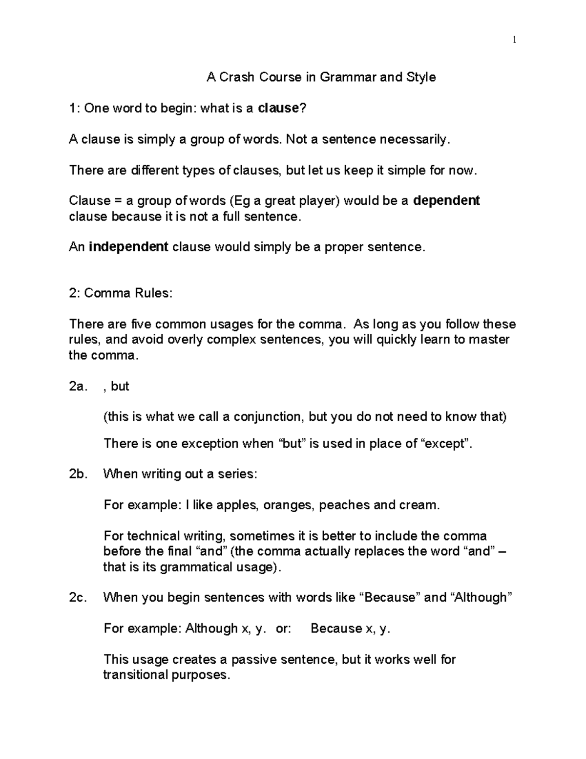 Lecture 3: Understanding Clauses and Comma Rules in Grammar - Studocu