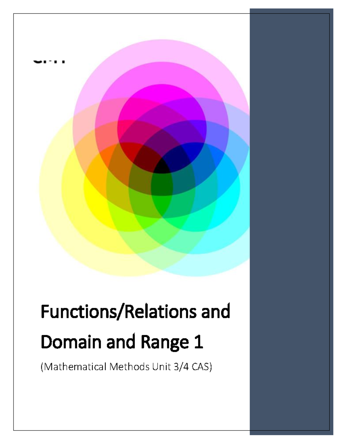 Functions, Relations, and Domain & Range 1 (Mathematical Methods Unit ...