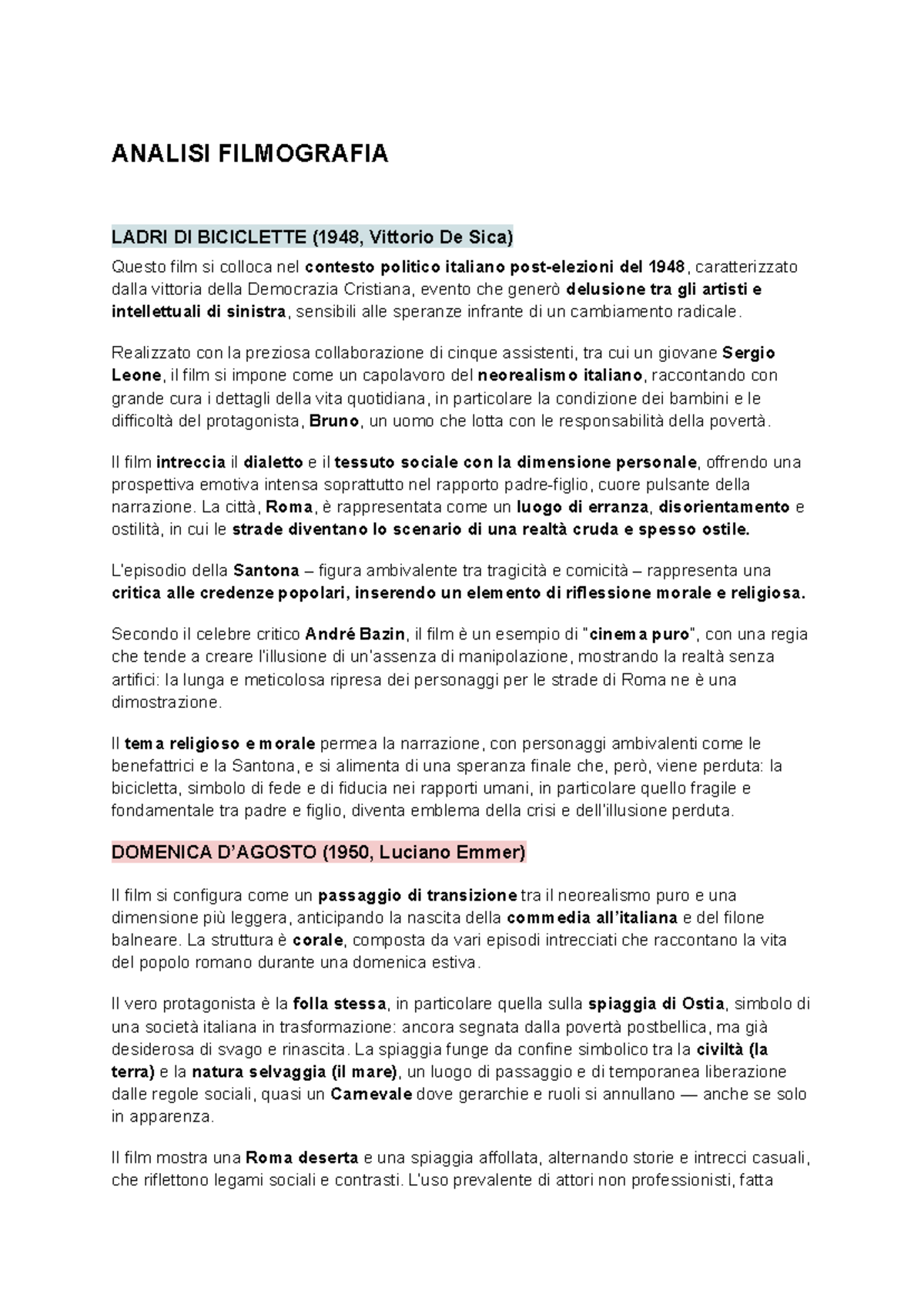Analisi Filmografia: Riassunti e Temi dei Film Italiani (1948-2015 ...