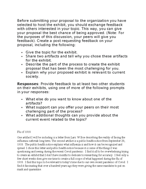 Week 7 HIS 262 Final Project - HIS 262 Final Project Kelly Wilder Flu ...