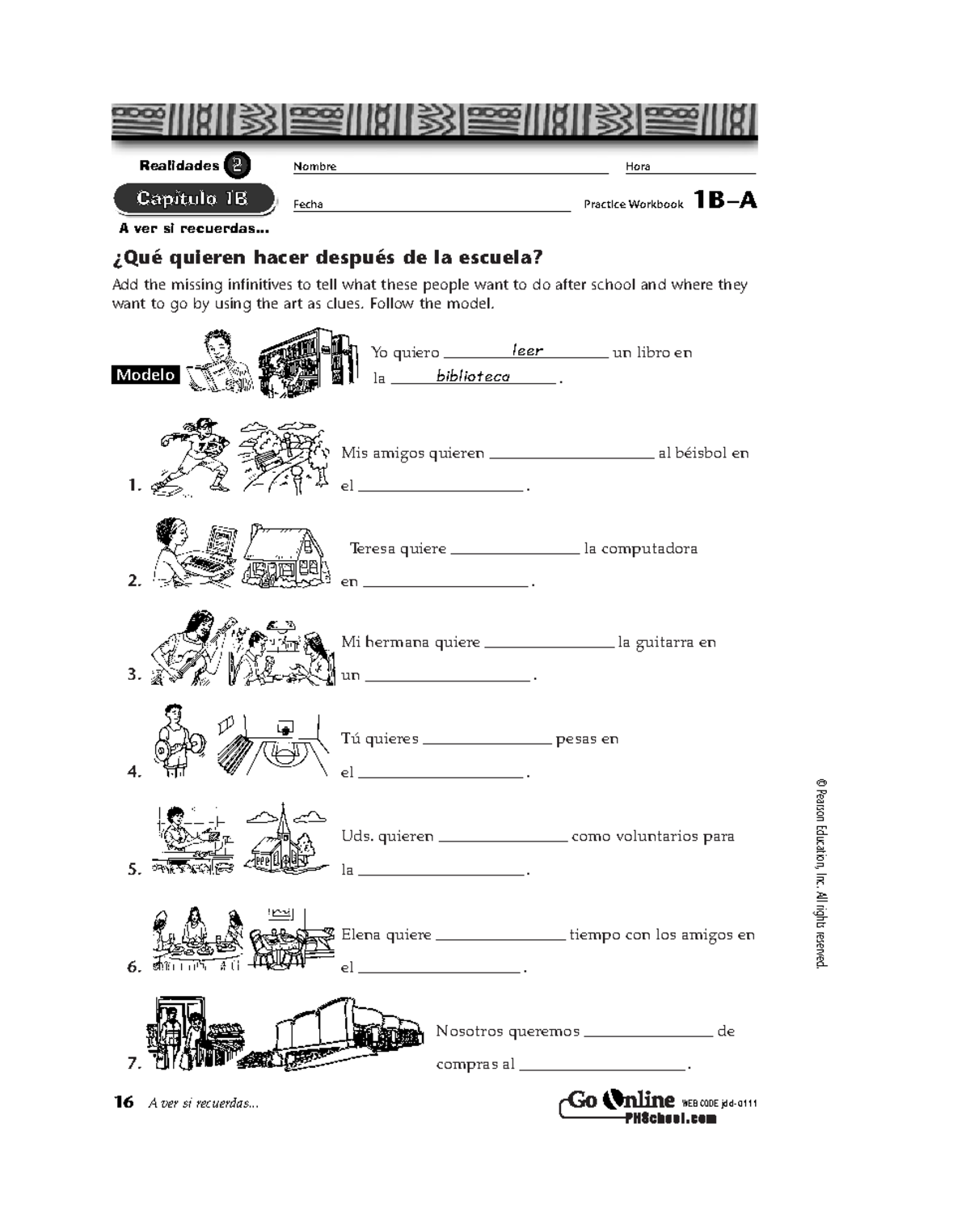 Realidades 1B - Actividades Extracurriculares y Verbos - Studocu