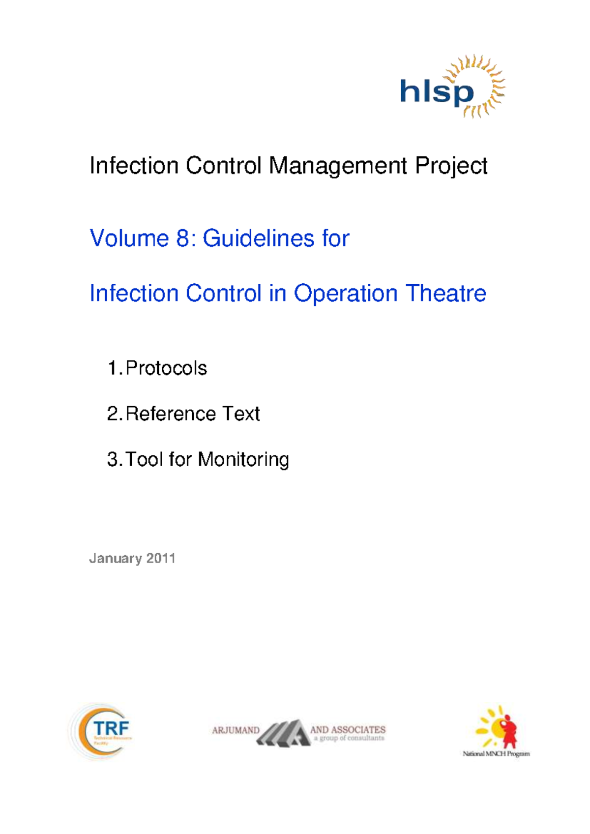 Infection Control Management Project Volume 8: OT Guidelines ...