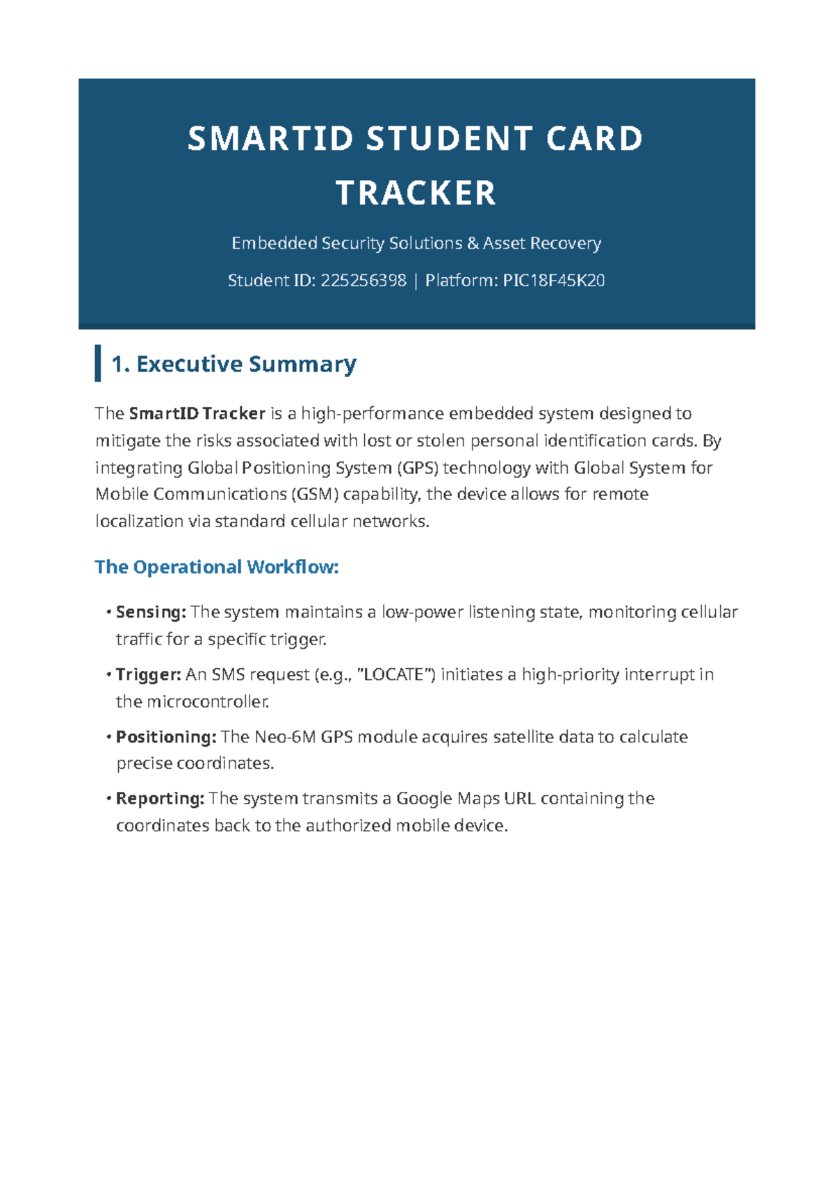 SmartID Project Report: Embedded Security Solutions for Student ID ...