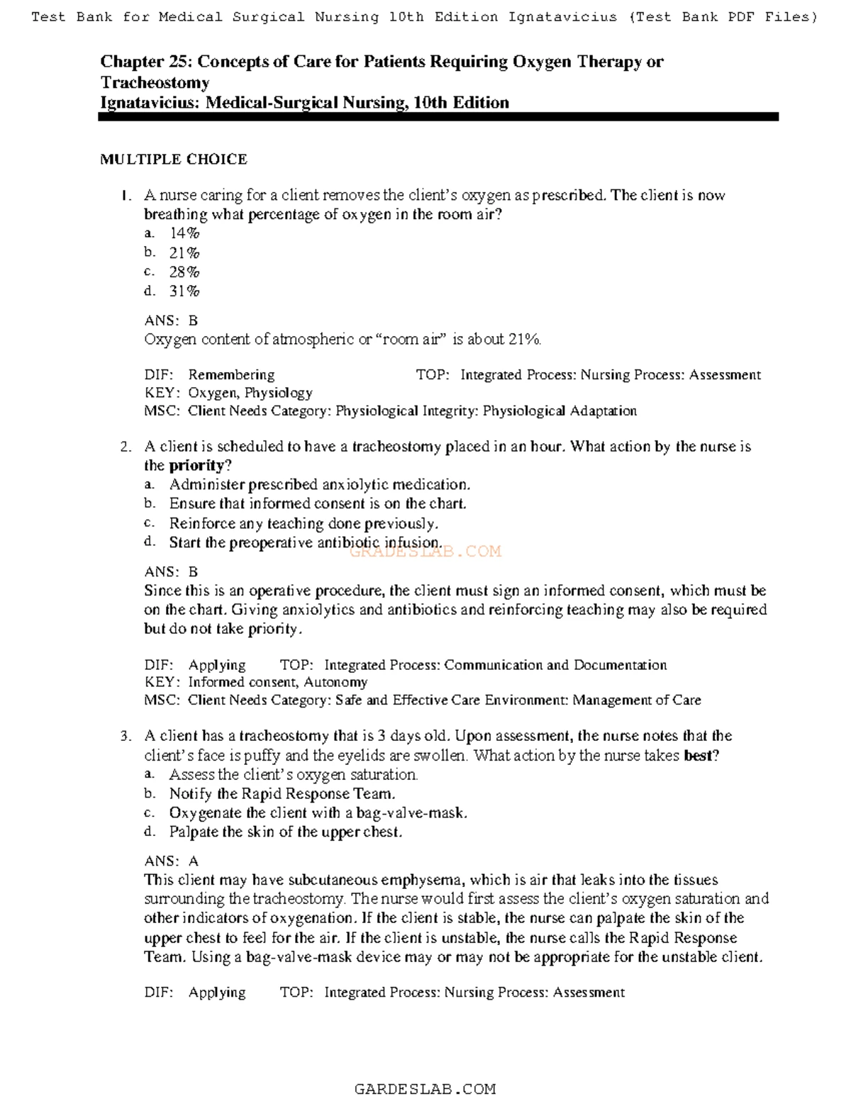 Chapter 47 notes - G R A D E S L A B. C O M Chapter 47: Concepts of ...