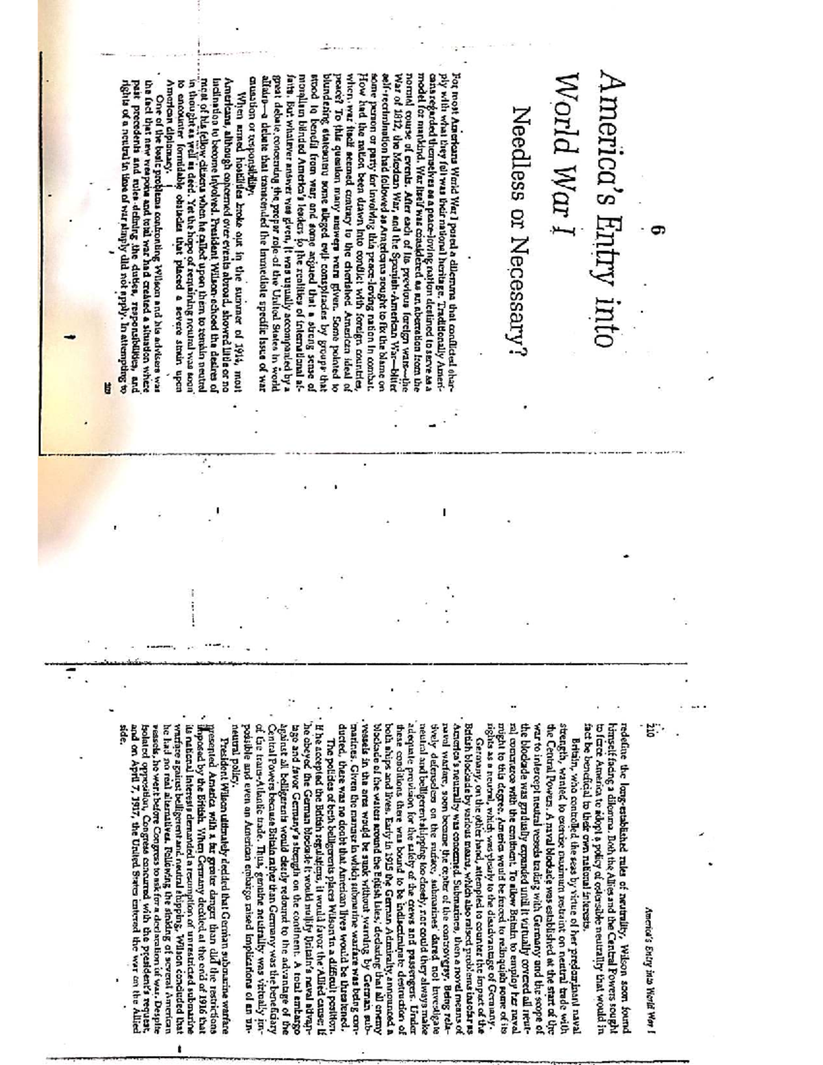 HIST 6210: Entry into World War I - Analyzing American Neutrality ...