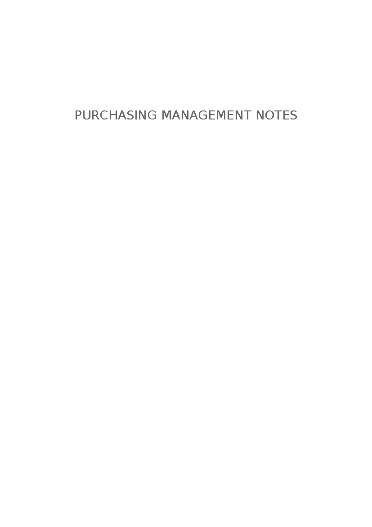 Purchasing Management KNEC Diploma Module 2 Updated Notes - Studocu