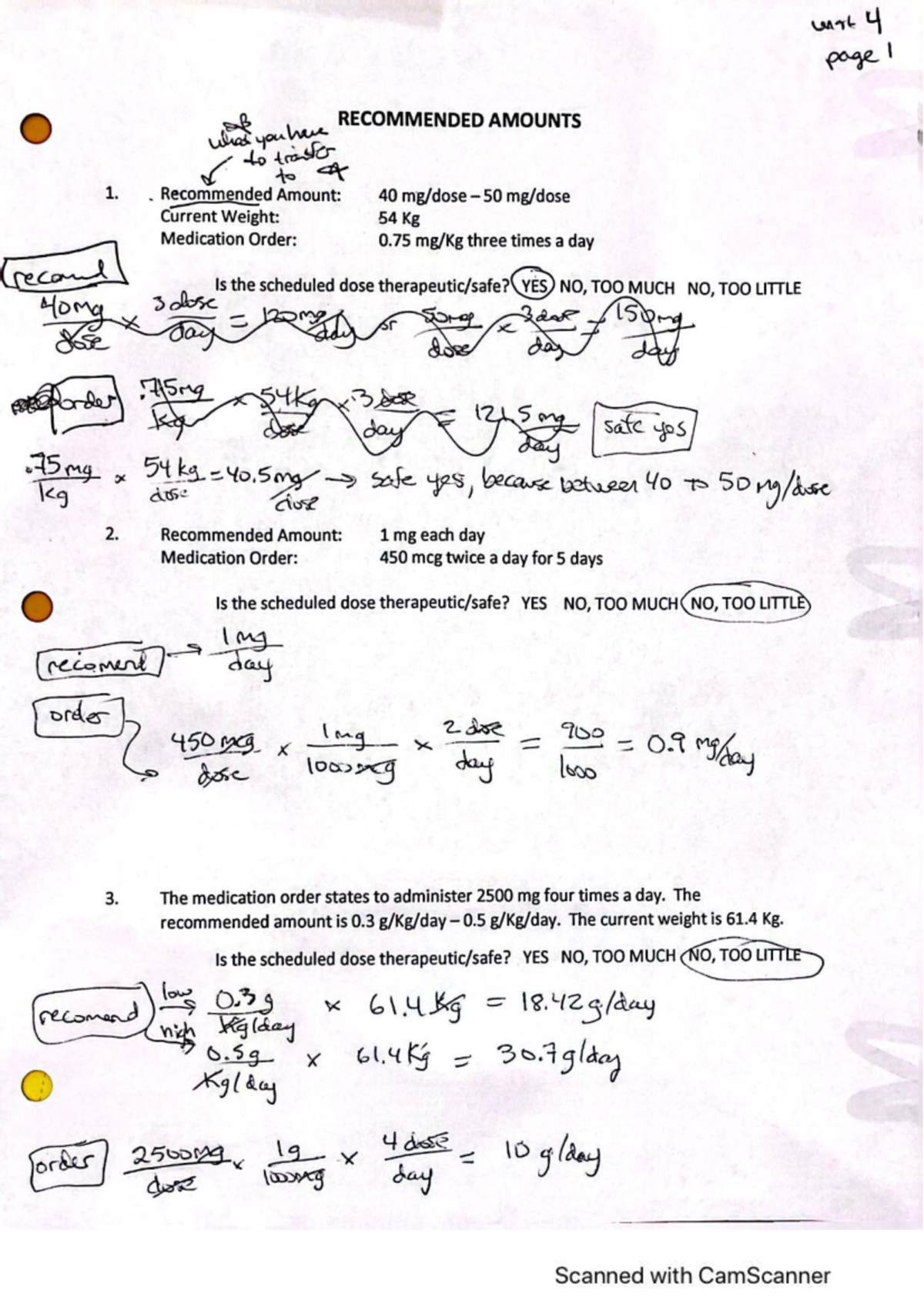 Dosage Calculation Practice Questions - Unit 4 - Studocu