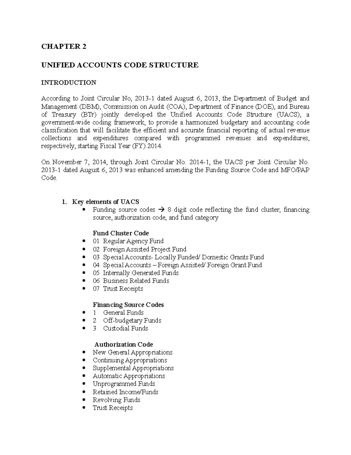 Chapter 2 - Lecture Notes on Unified Accounts Code Structure - Studocu