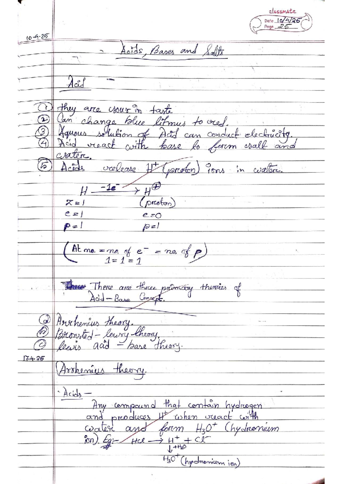 Chemistry Chapter 2 Class X NCERT Study Notes - Studocu