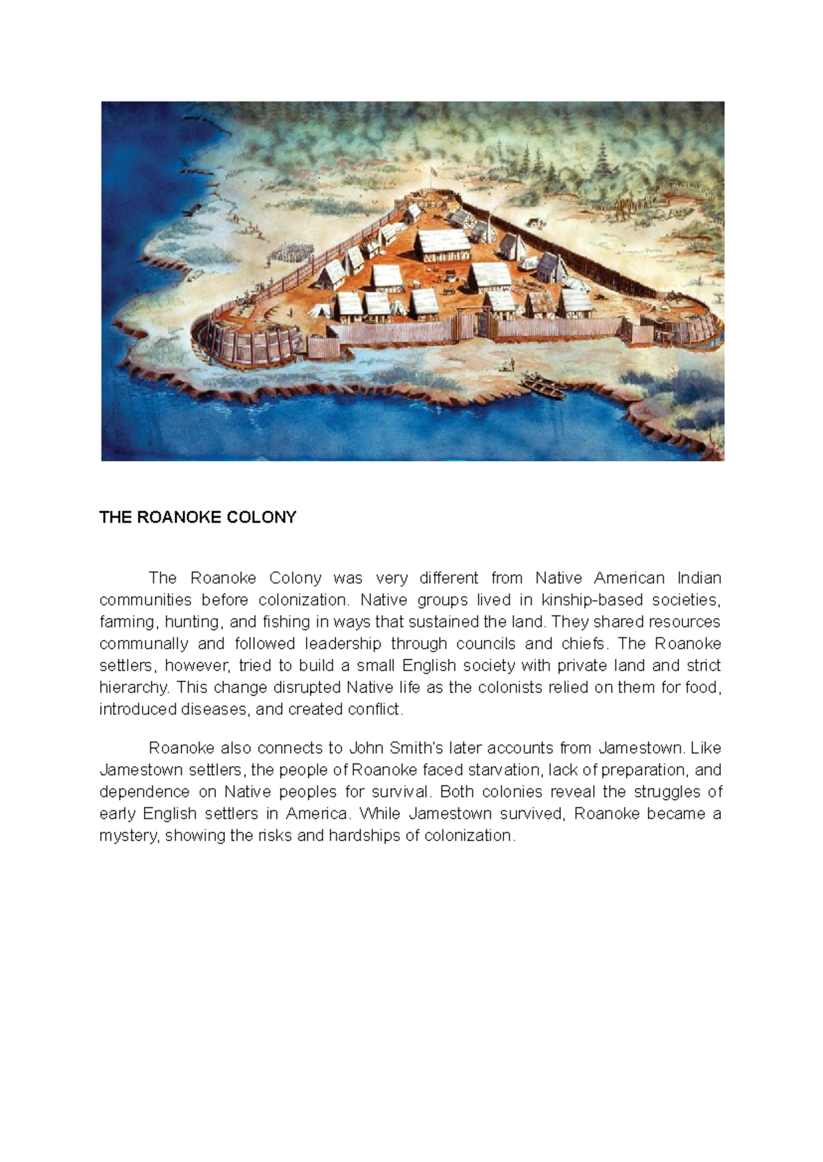 Roanoke Colony: A Study of Early English Settlement Challenges - Studocu