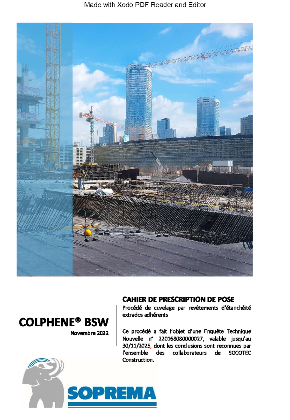 Guide to Cuvelage Soprema & CPP Colphene BSW - Studocu