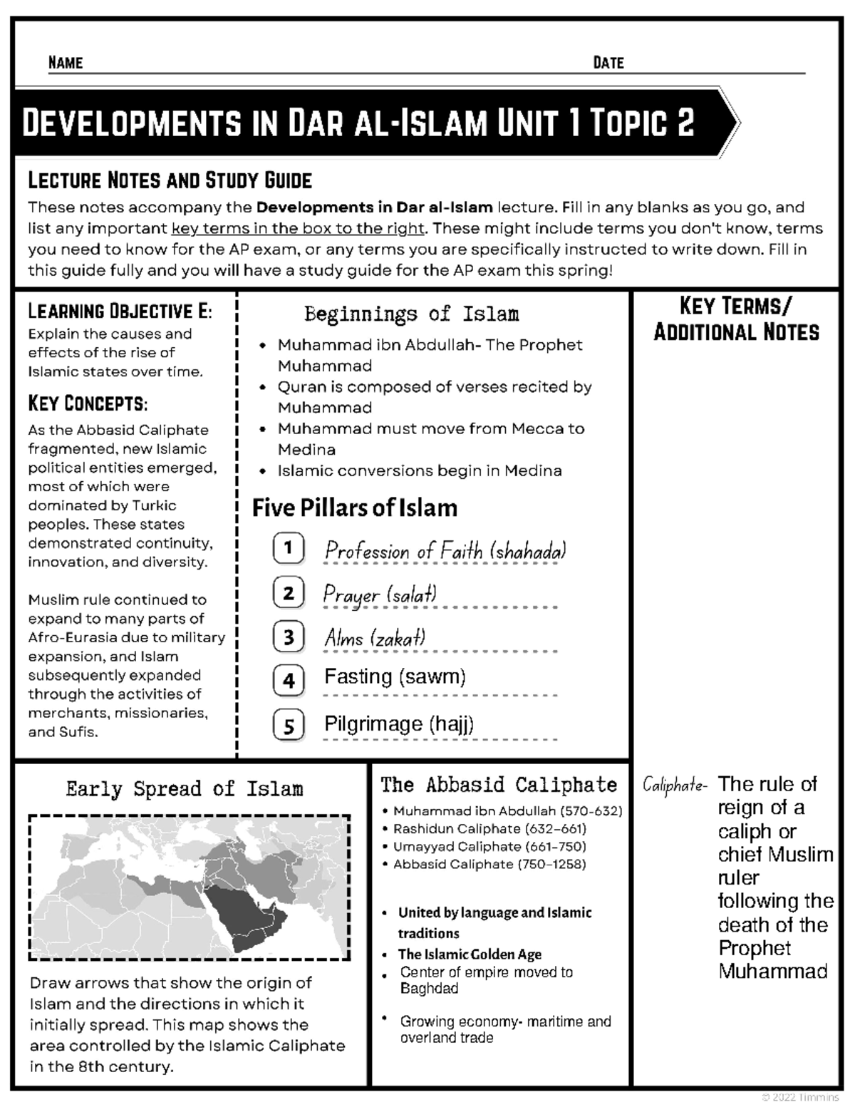 Dar al Islam Guided Notes for Understanding Islamic Concepts - Studocu