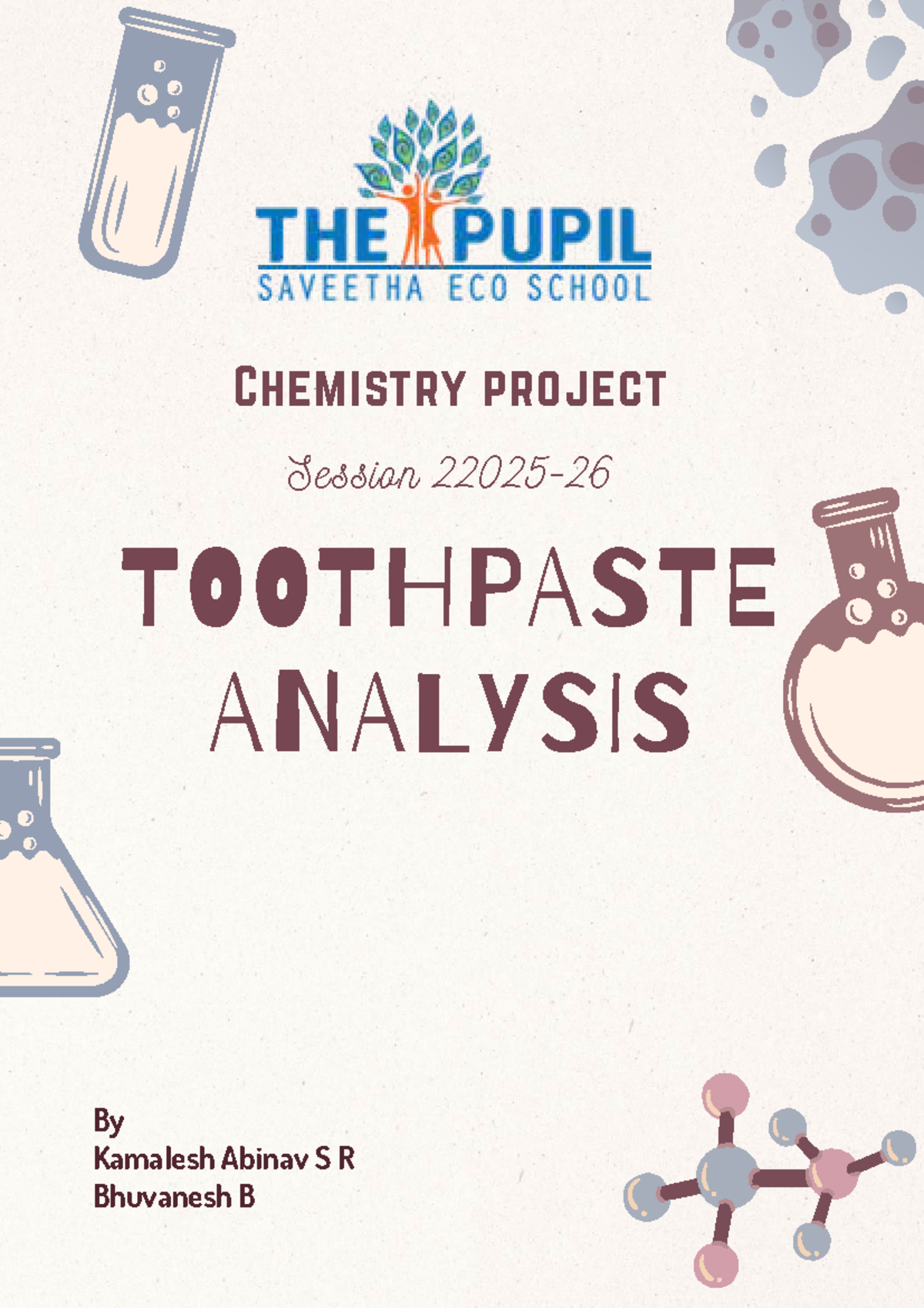 Chemistry Project: Toothpaste Analysis (Class XII) - Studocu