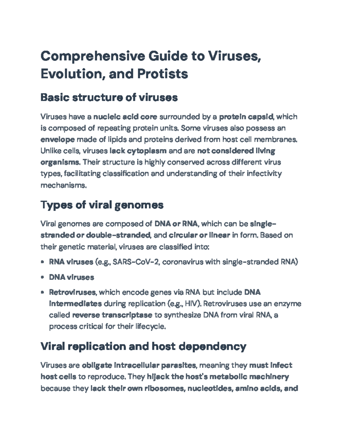 Comprehensive Guide to Viruses, Evolution, and Plant Adaptations - Studocu