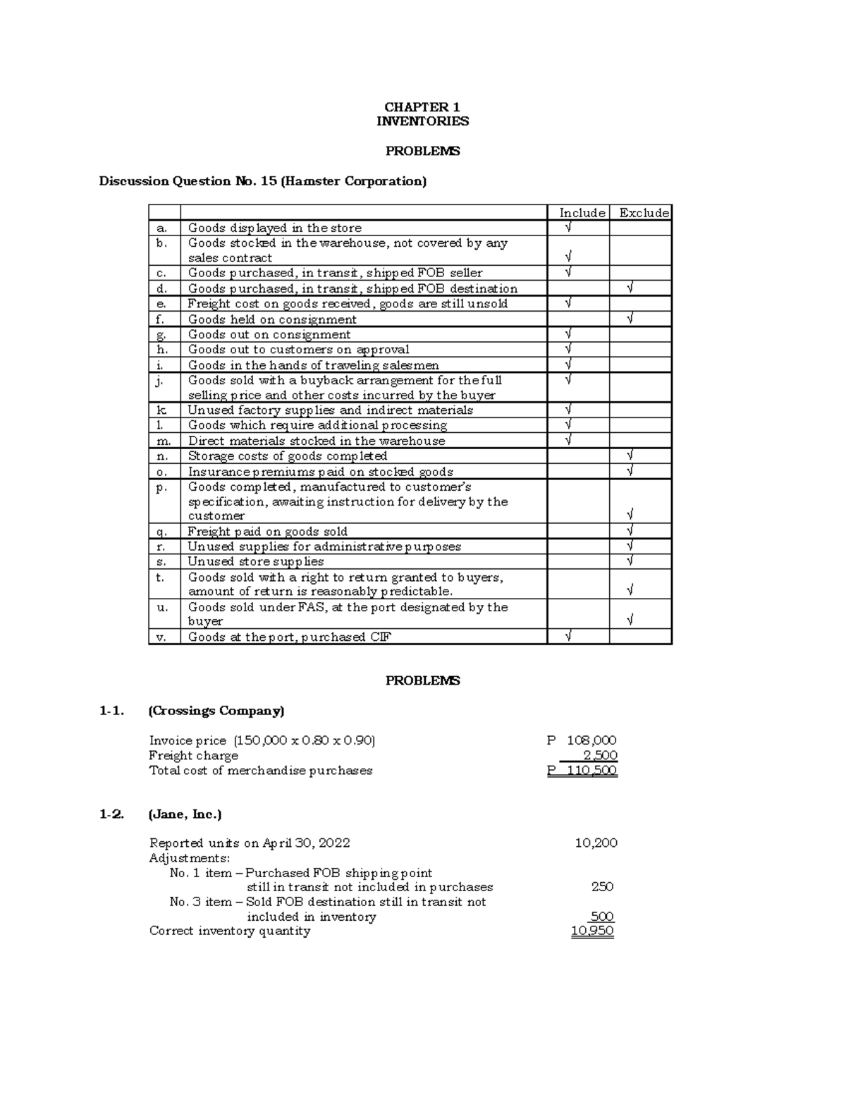 IA2 - Chapter 1: Inventory Management and Problem Set - Studocu