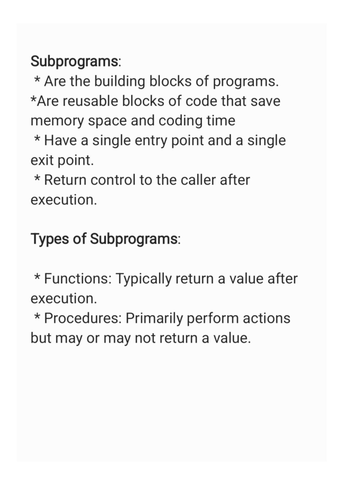 PPL Unit 3: Understanding Subprograms and Parameter Passing - Studocu