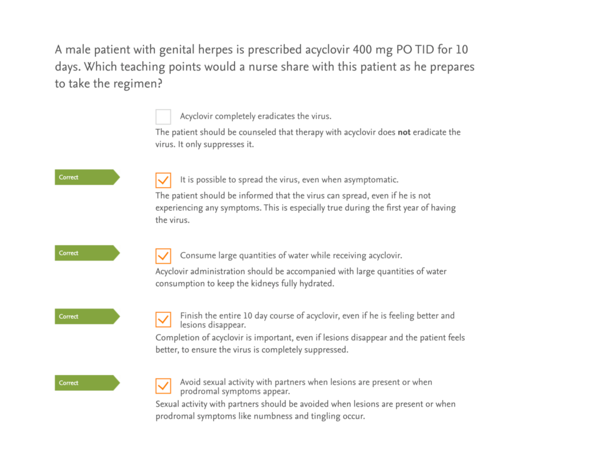 STI questions 10 - Module 1 Evolve: Drugs to Manage STIs - NUR 1025C ...