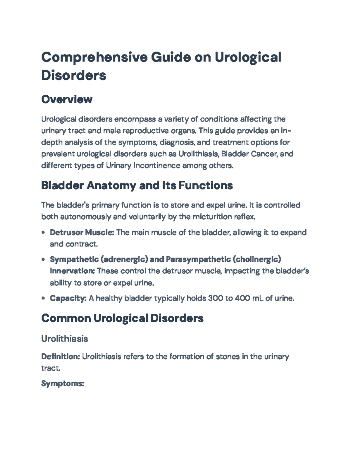 Comprehensive Guide to Urological Disorders and Treatments ...