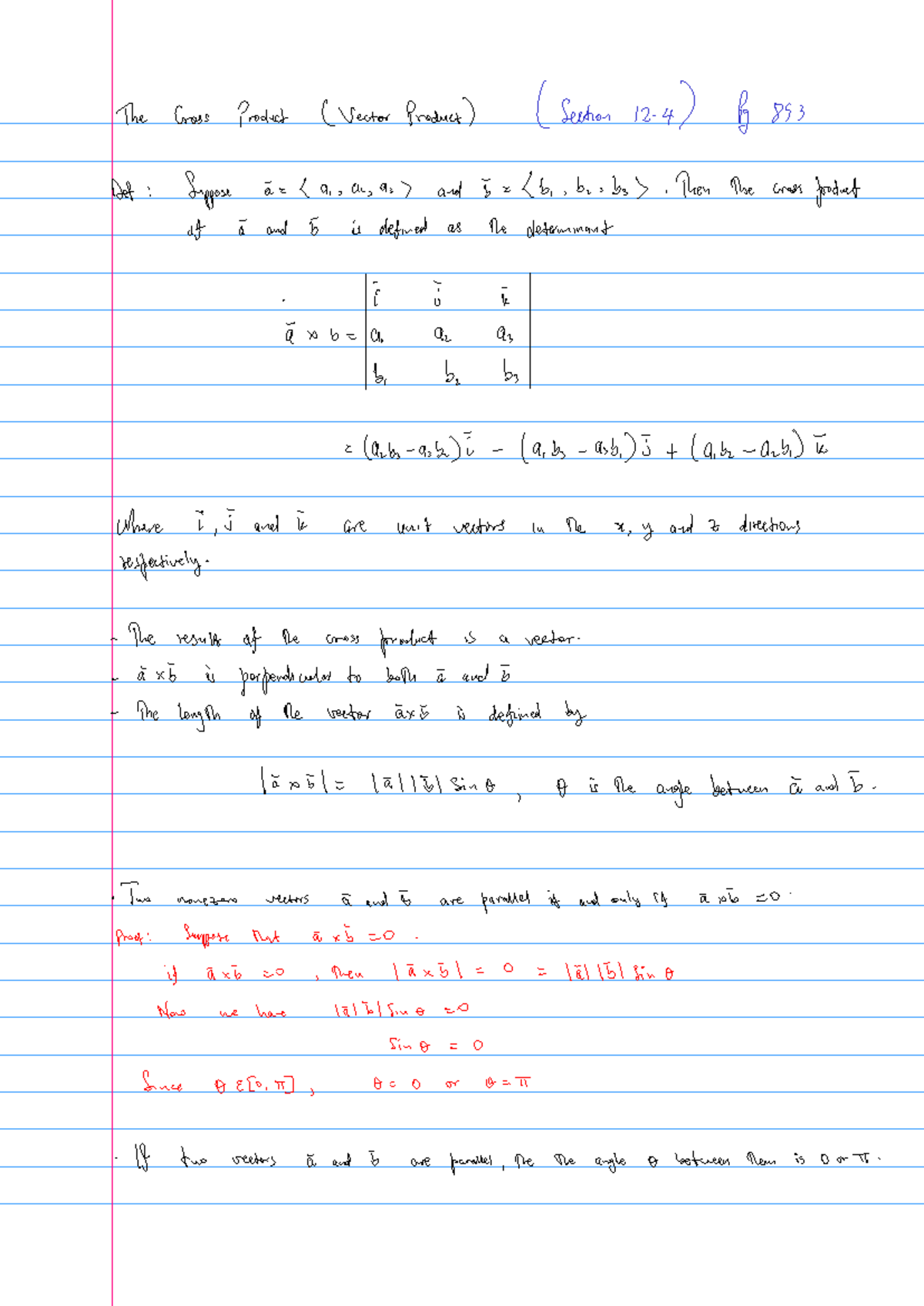 Lecture 15 - Understanding the Cross Product (Vector Product) - Studocu