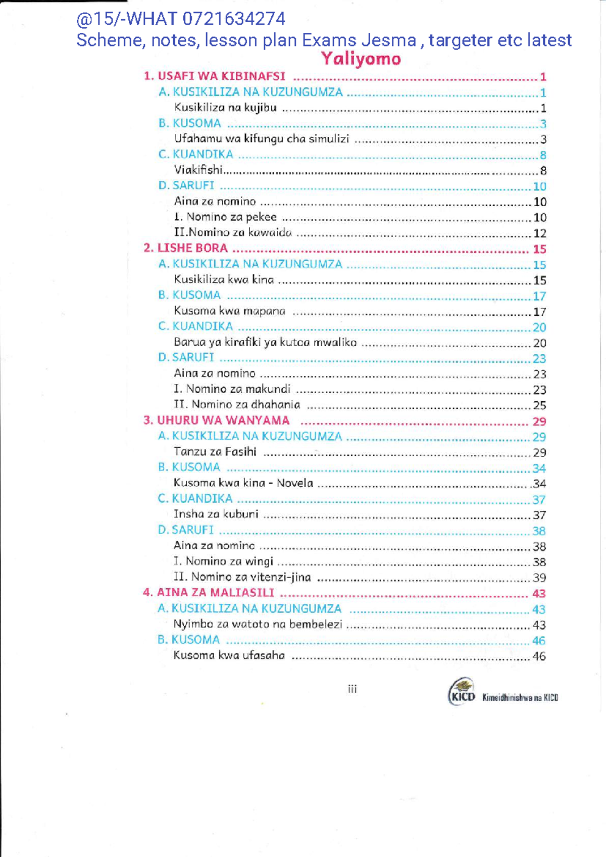 Kiswahili Grade 7 Lesson Notes: Understanding Key Concepts and Skills ...