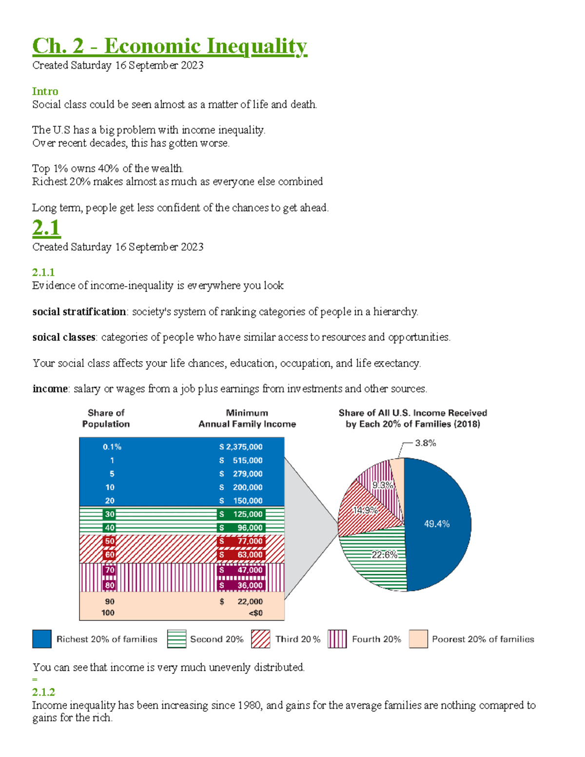 Sociology - Social Problems Ch. 2: Economic Inequality Analysis - Studocu
