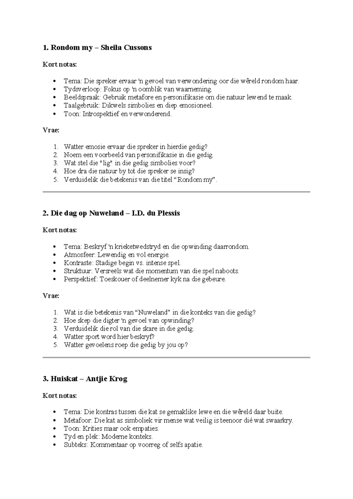 PAD NA JOU HART: Graad 11 Afrikaans Eksamenstudie Notas en Vrae - Studocu