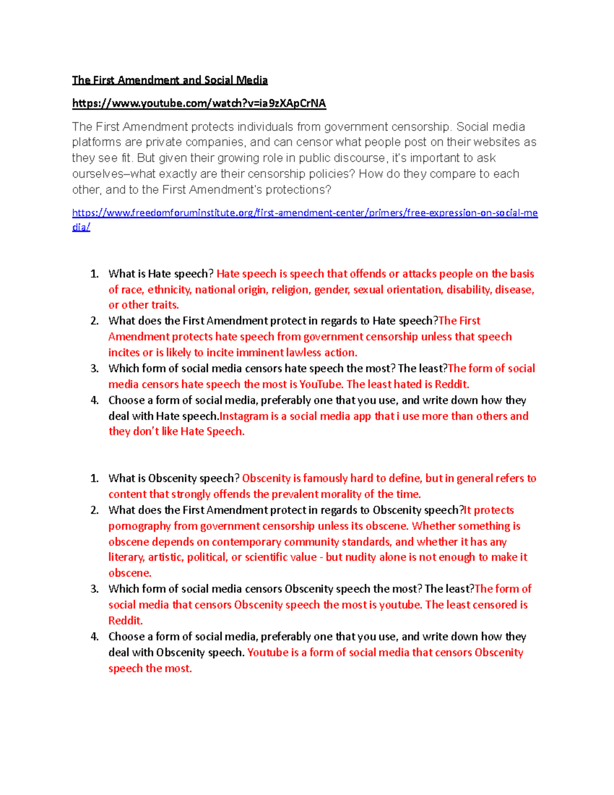 The First Amendment and Social Media Censorship Insights - 14141266 ...