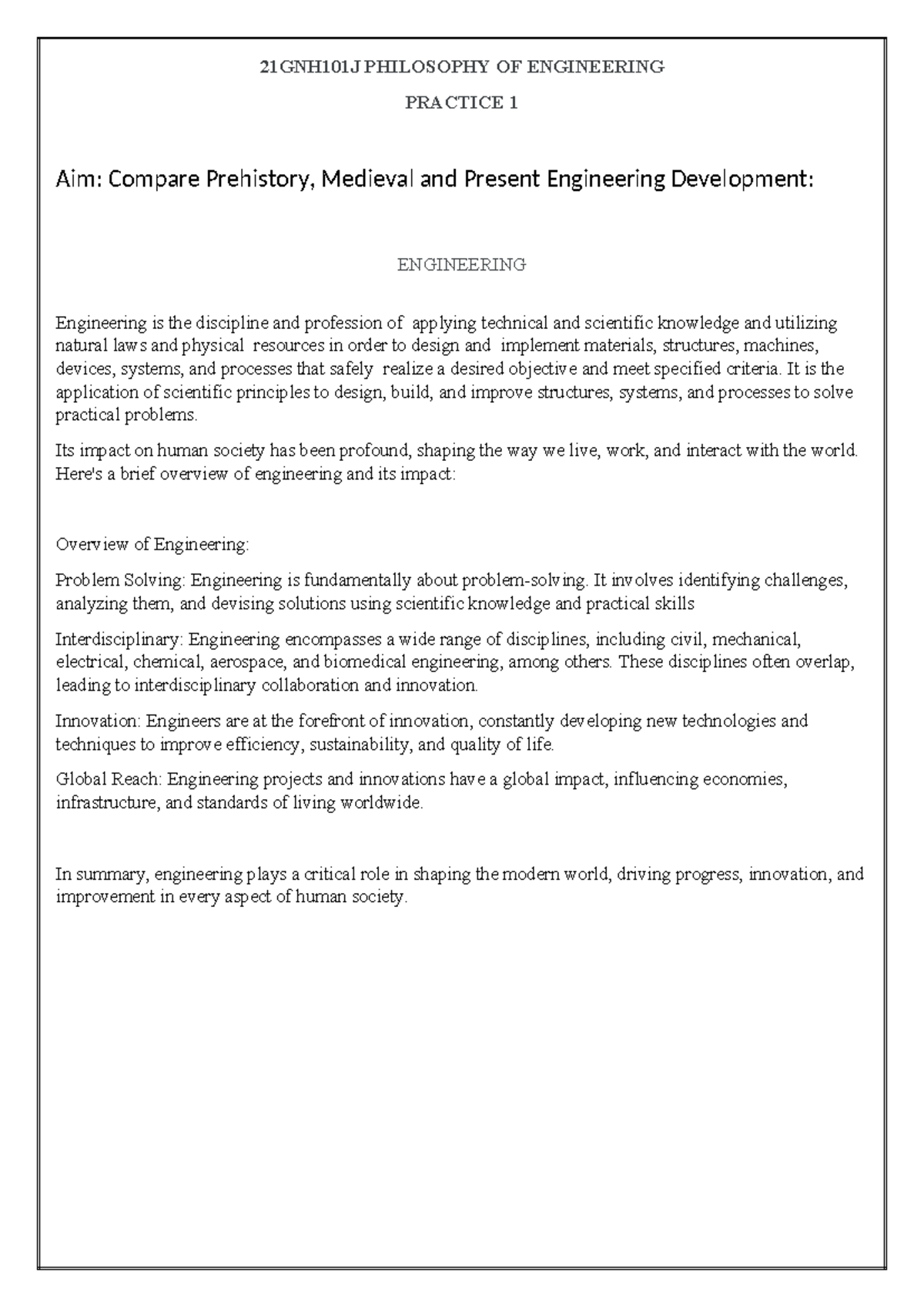 21GNH101J Philosophy of engineering practice: A historical overview ...