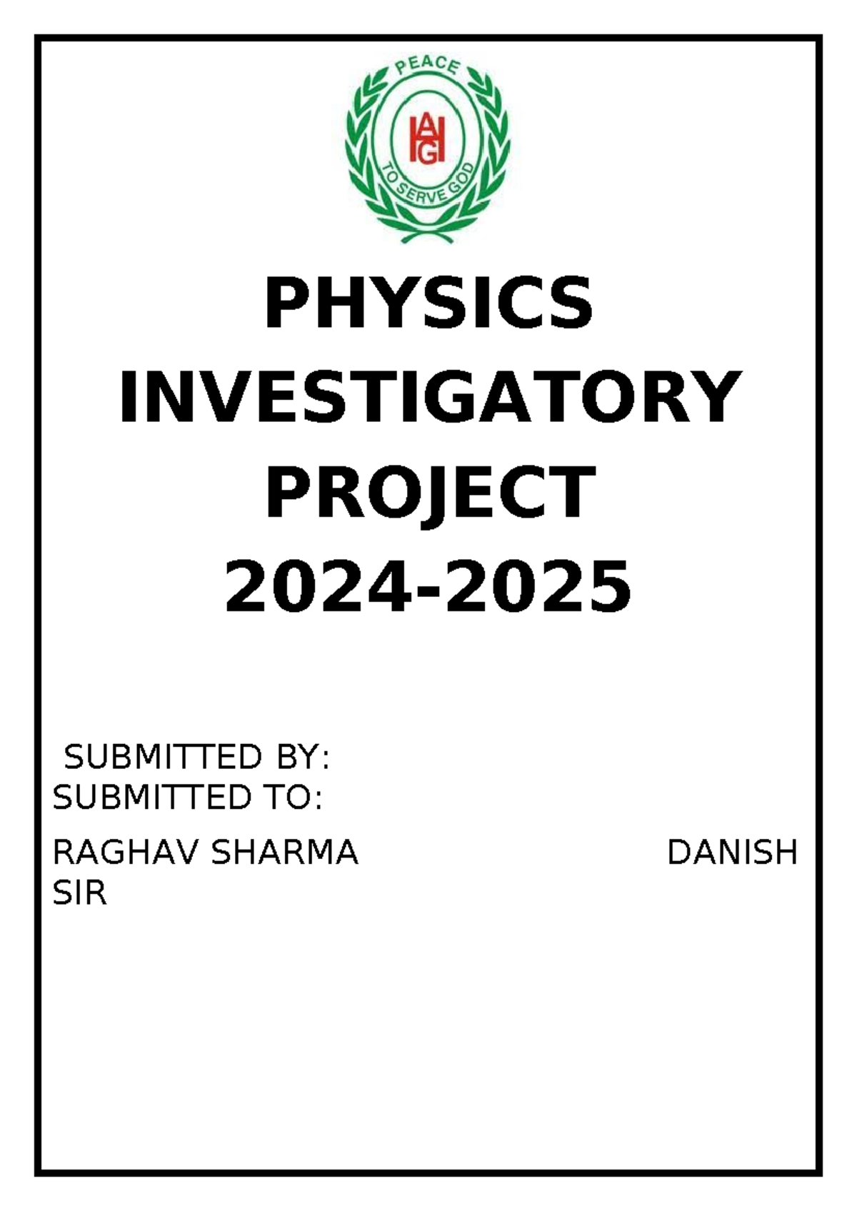Physics - bcom hons - PHYSICS INVESTIGATORY PROJECT 2024- SUBMITTED BY ...