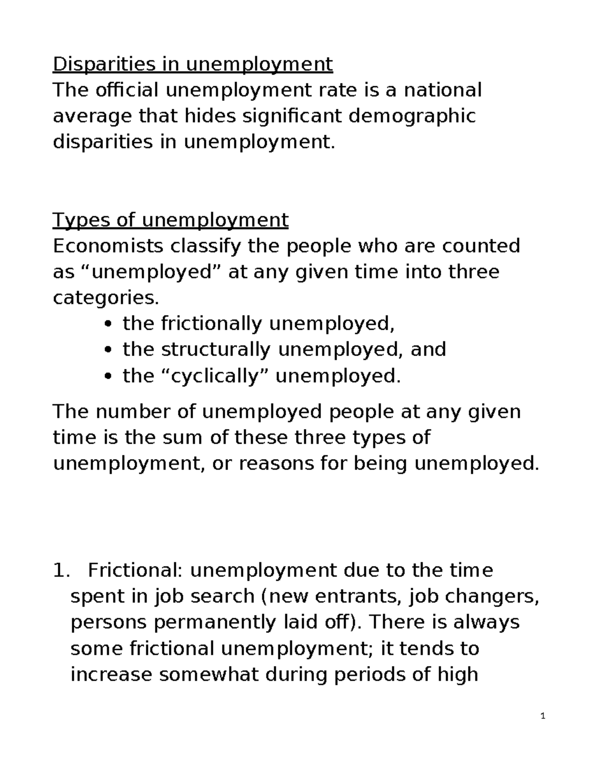 Understanding Unemployment: Types & Economic Implications - Studocu