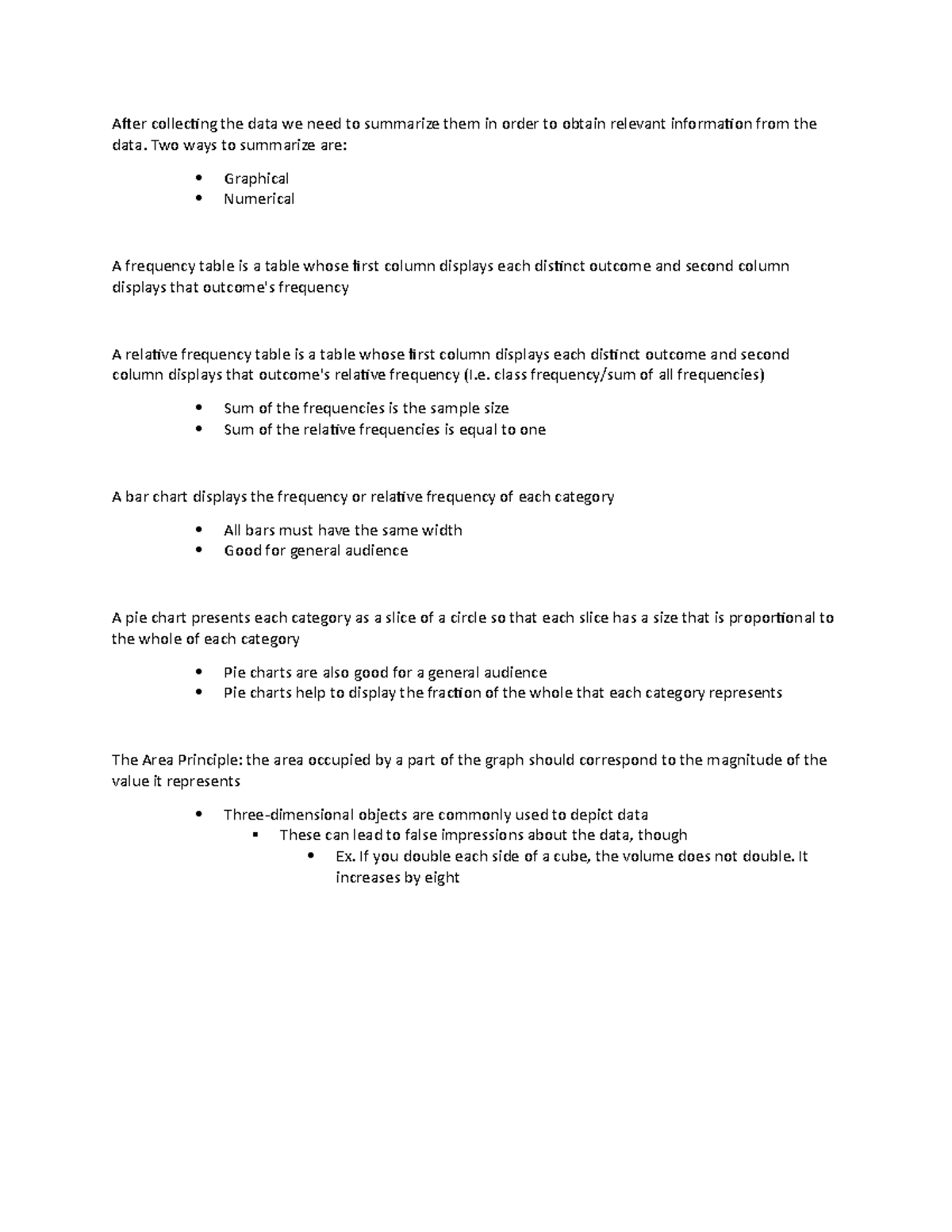 Summarizing Categorical Data: Graphical & Numerical Methods - Studocu