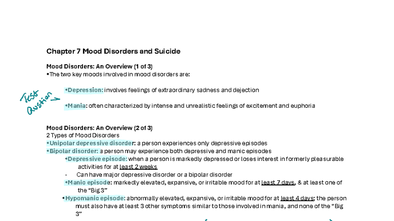 Mood Disorders: Overview, Causes, and Treatments (PSY 101) - Studocu