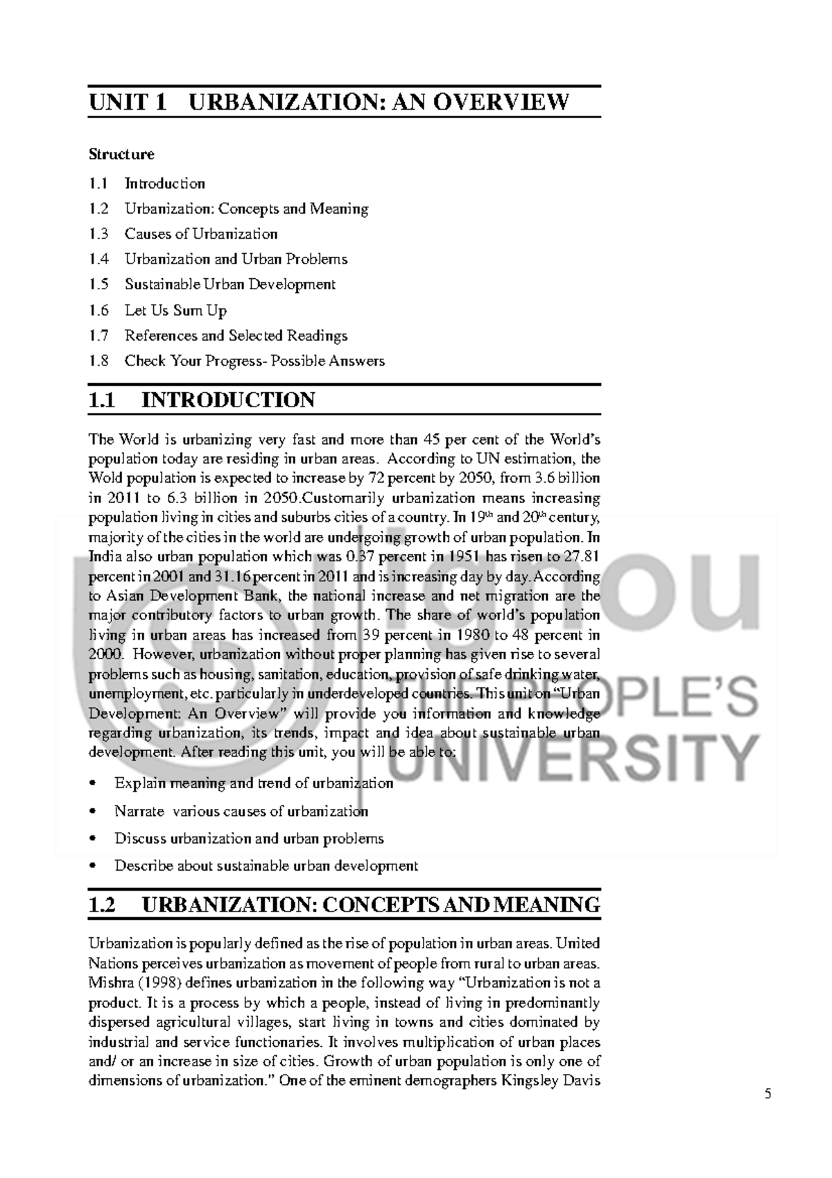 Urbanization an overview - Urbanization: An Overview UNIT 1 ...