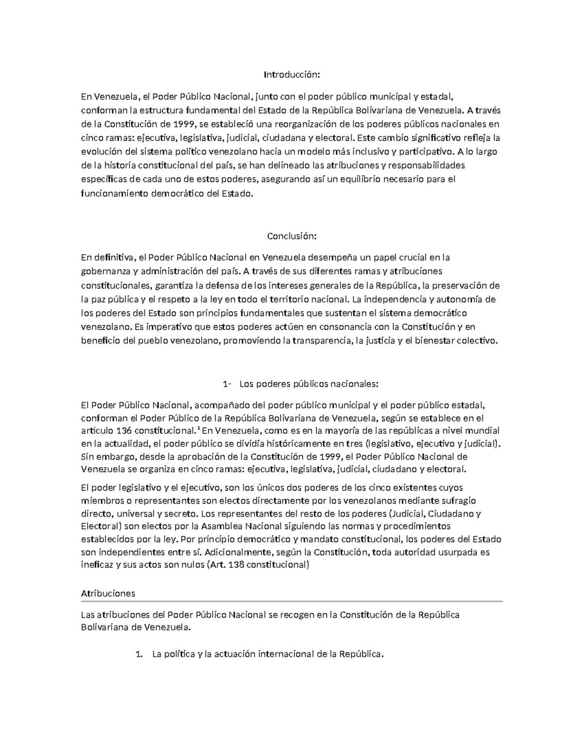 Los Poderes Públicos Nacionales en Venezuela: Estructura y Atribuciones ...