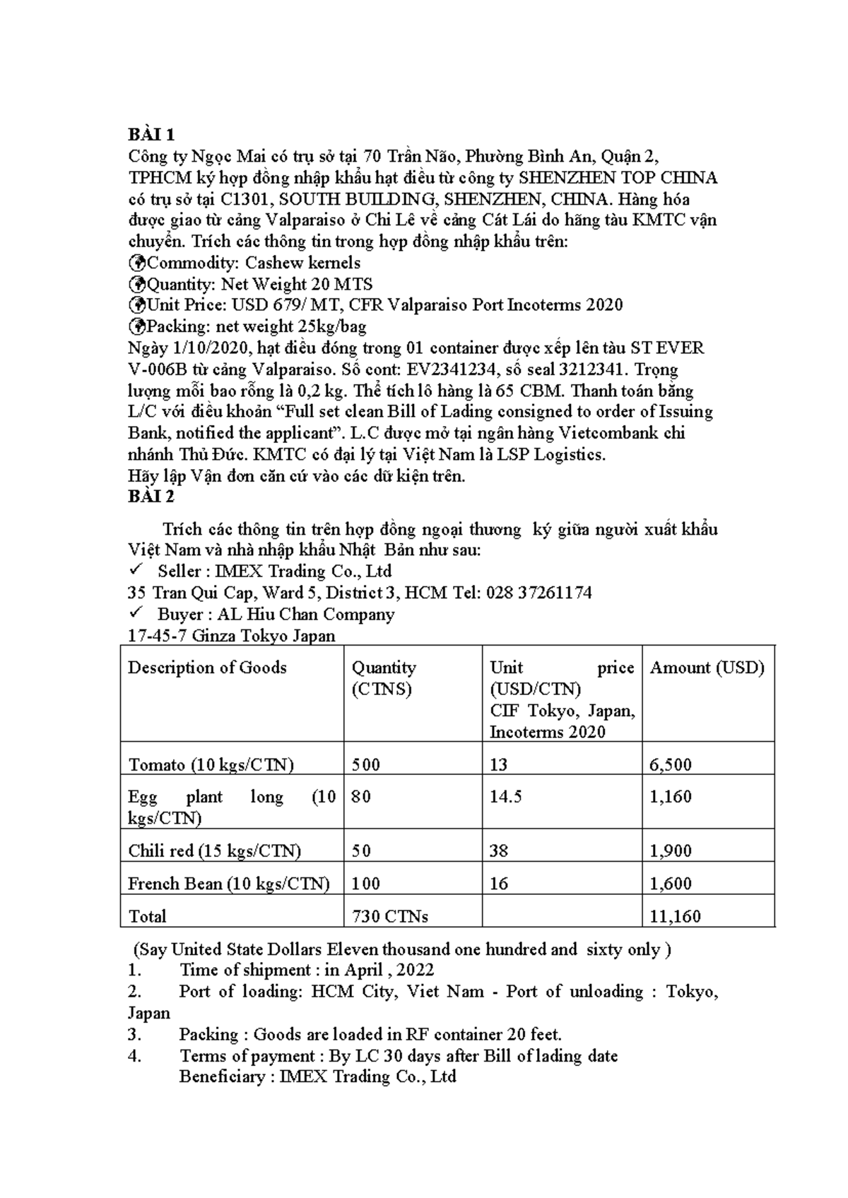 BT Lap BL - Import and Export Case Studies for BT Course - Studocu