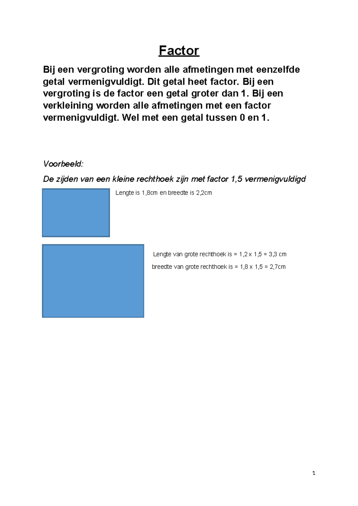 Factoren bij Vergroting en Verkleining: Oppervlakte Berekeningen ...