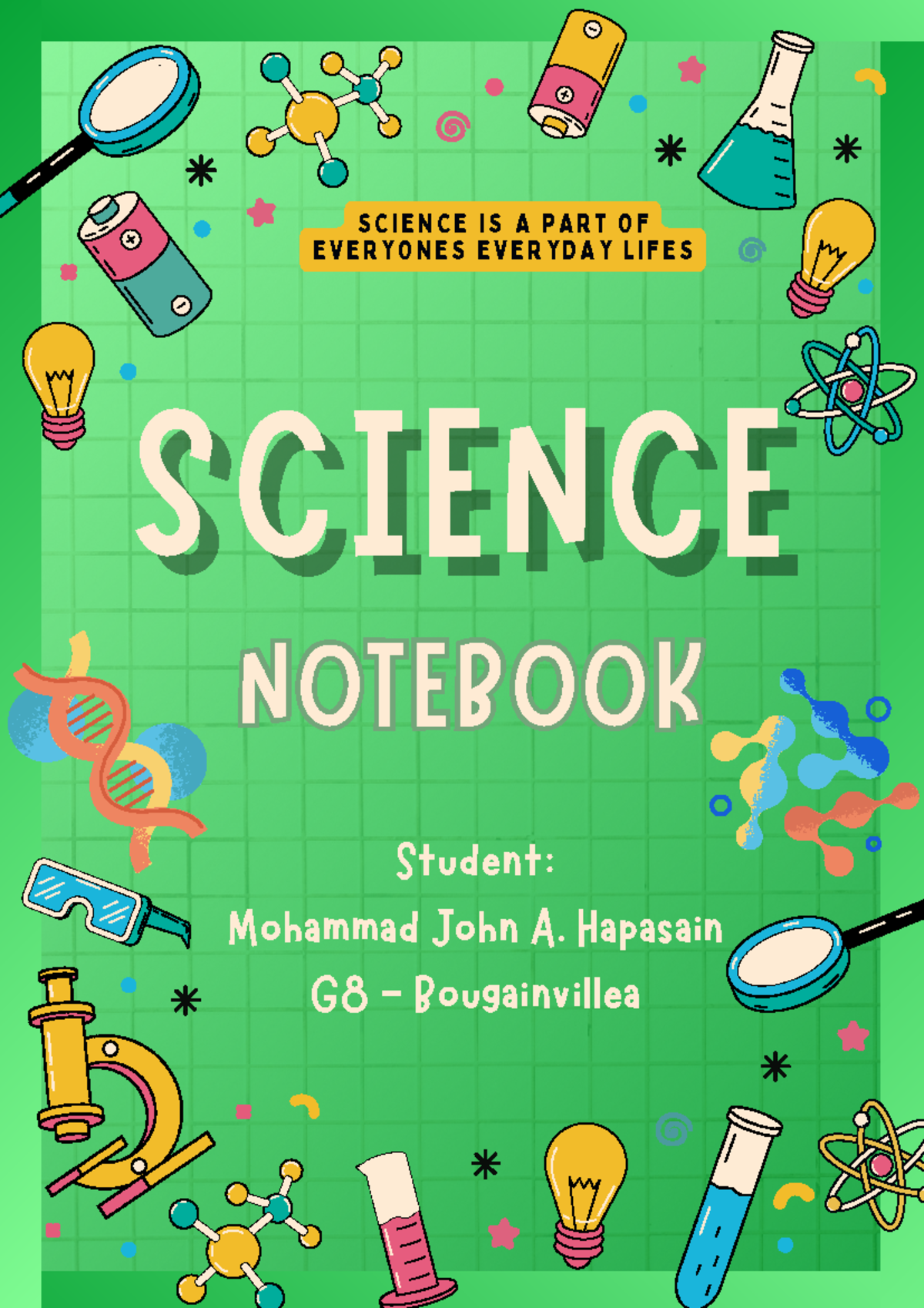 Green and Yellow Doodle Science Project Cover A4 Document - Chemistry ...