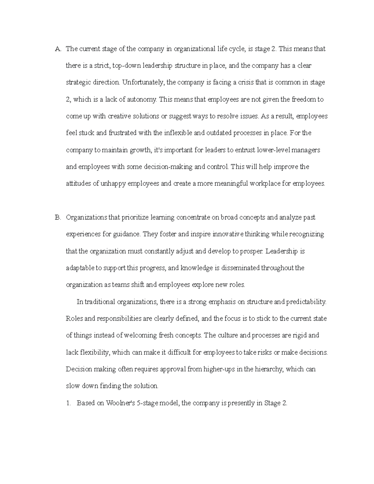 C721 Task 1 - Analysis of Organizational Change and Learning Strategies ...