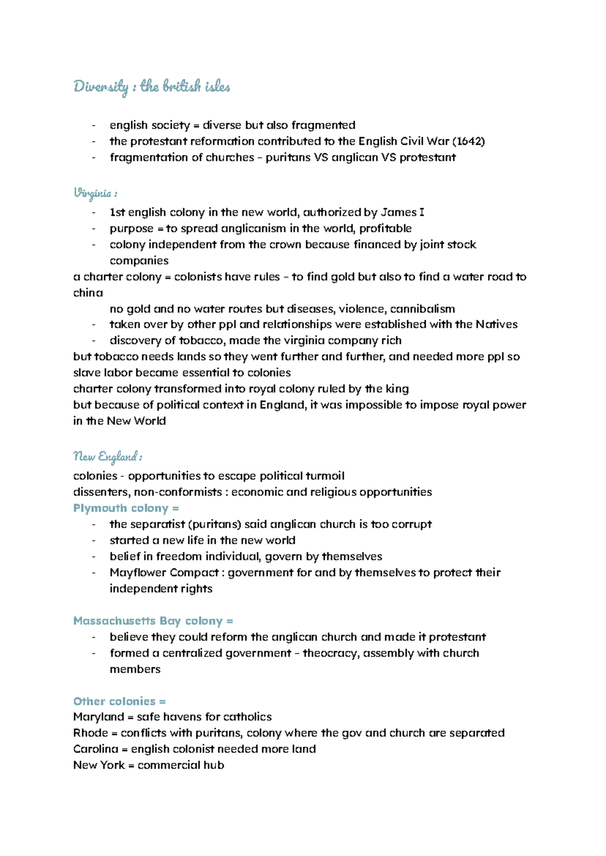 Colonial America: Diversity, Fragmentation, and the Path to ...