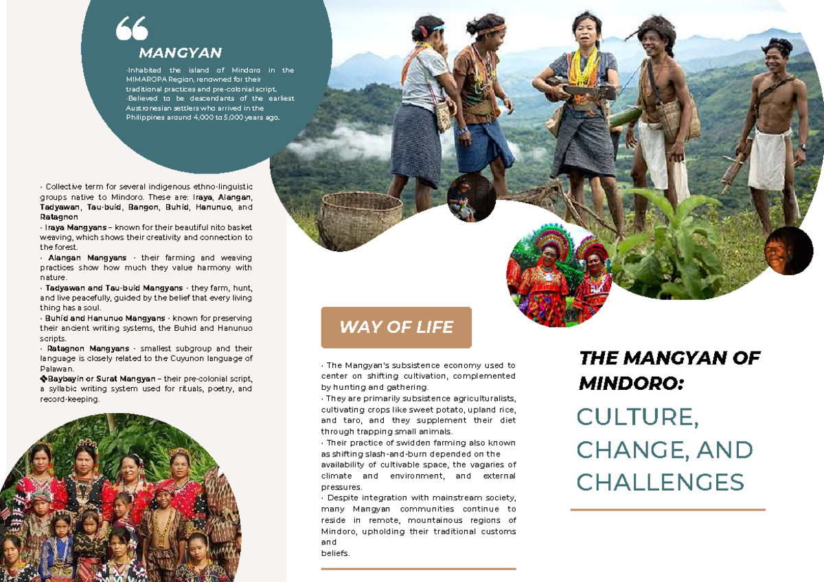 MANGYAN of Mindoro: Culture, Traditions, and Challenges - Studocu